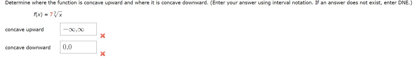 Solved Determine where the function is concave upward and | Chegg.com