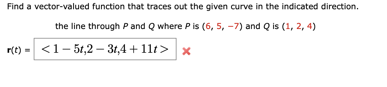 Solved Find a vector-valued function that traces out the | Chegg.com