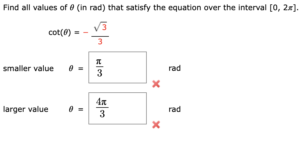 Solved Find all values of θ (in rad) that satisfy the | Chegg.com