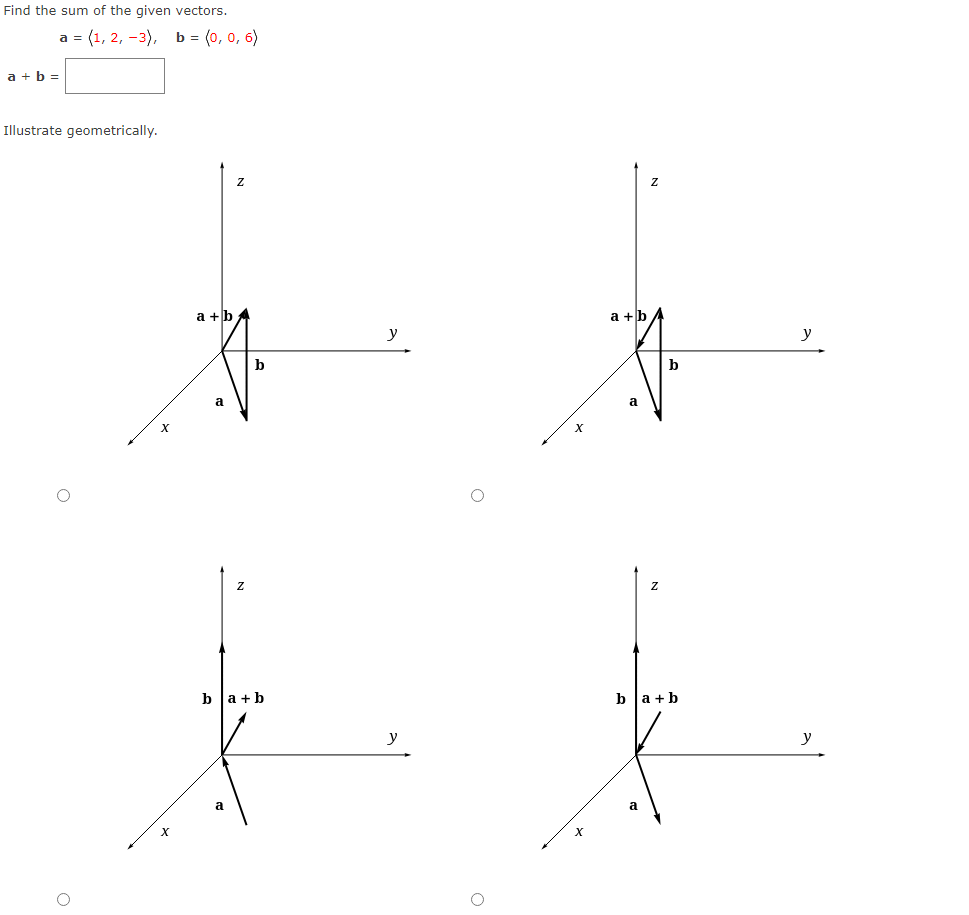 Solved Find The Sum Of The Given Vectors