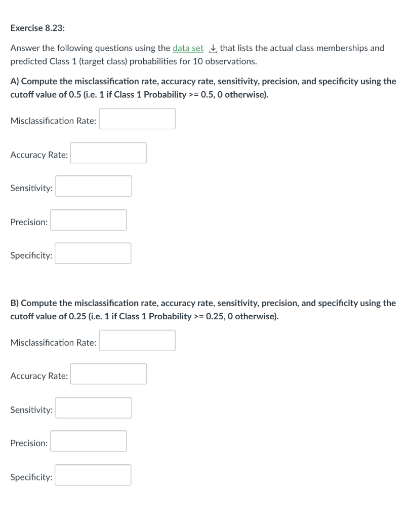 Solved Exercise 8.23: Answer the following questions using | Chegg.com