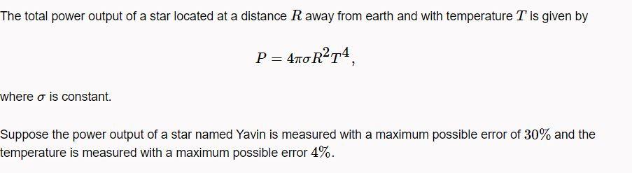 Solved The total power output of a star located at a | Chegg.com