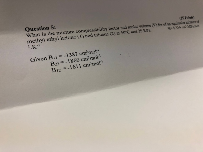 Solved What is the mixture compressibility factor and molar | Chegg.com