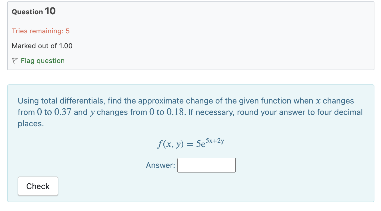 Solved Using total differentials, find the approximate | Chegg.com