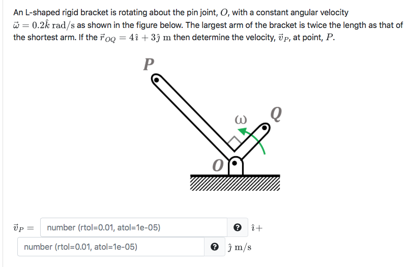 Solved An L-shaped rigid bracket is rotating about the pin | Chegg.com