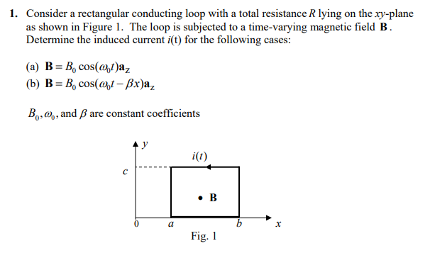 Solved 1 Consider A Rectangular Conducting Loop With A 1337