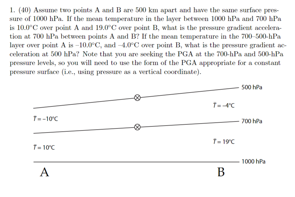 Solved 1. (40) Assume two points A and B are 500 km apart | Chegg.com