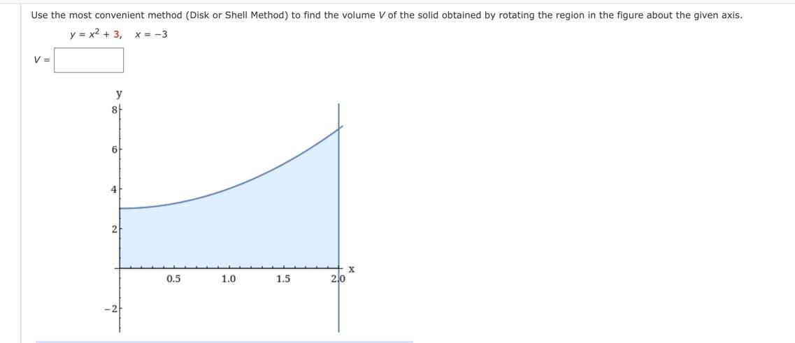Solved Use the most convenient method (Disk or Shell Method) | Chegg.com