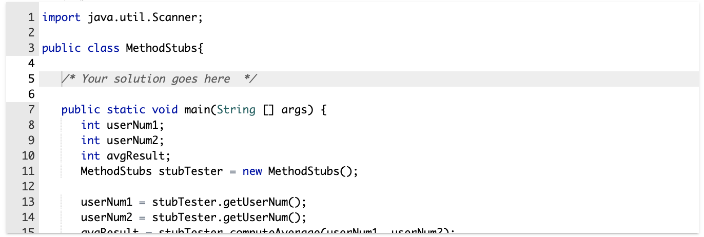 Solved Define stubs for the methods called by the below | Chegg.com