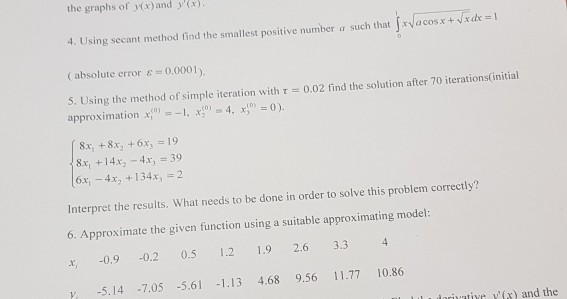 Solved 4. Using secant method find the smallest positive | Chegg.com