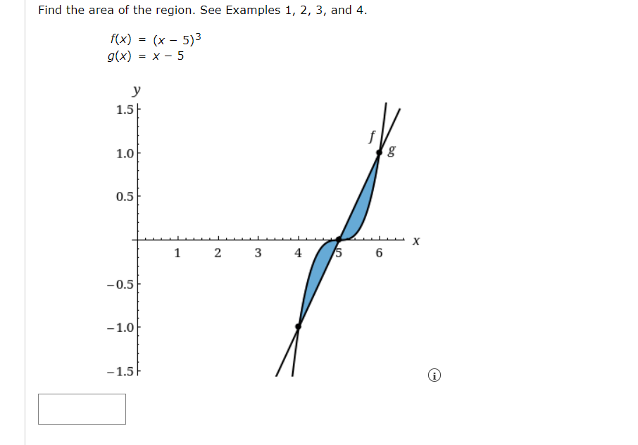 Solved Find the area of the region. See Examples 1, 2, 3, | Chegg.com