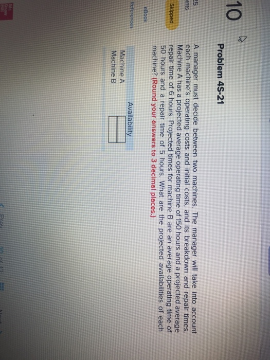 Solved 10 Problem 4S-21 A manager must decide between two | Chegg.com