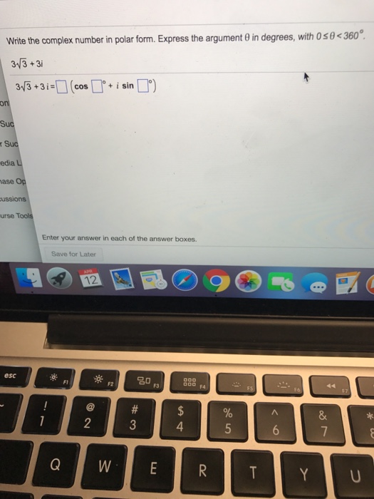 Solved Write the complex number in polar form. Express the | Chegg.com