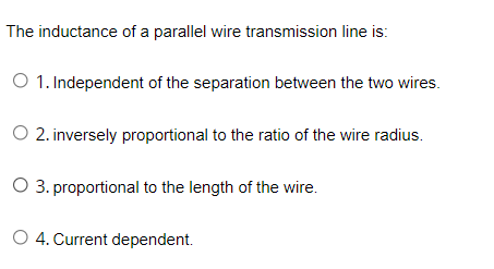 Solved The inductance of a parallel wire transmission line | Chegg.com