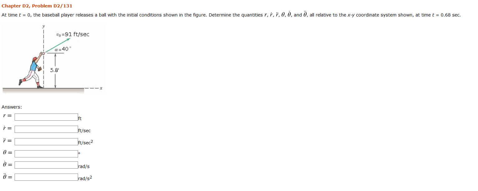 Solved Chapter D2, Problem D2/131 At time t = 0, the | Chegg.com