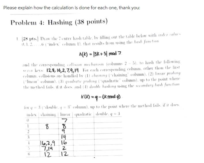Solved Please explain how the calculation is done for each | Chegg.com