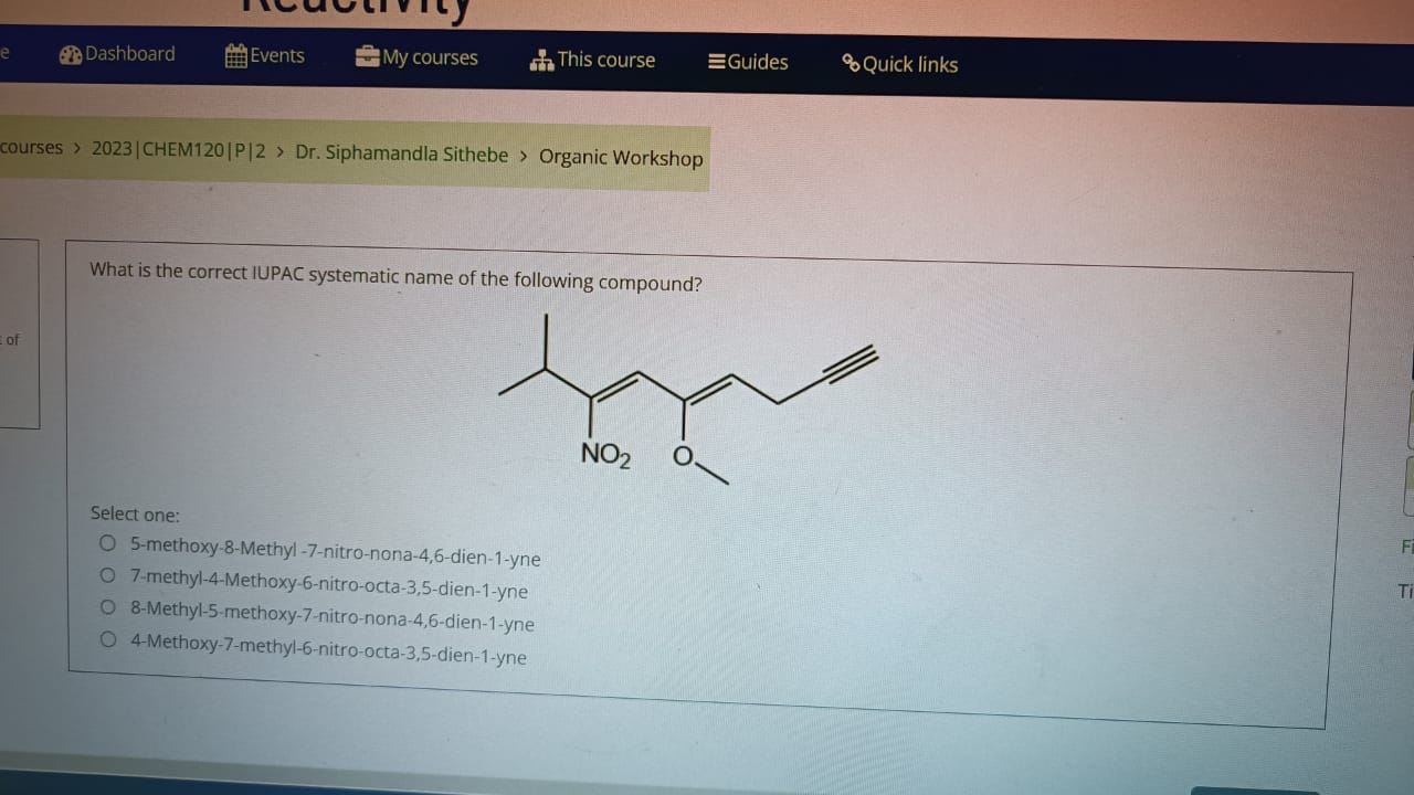 Solved What is the correct IUPAC systematic name of the | Chegg.com
