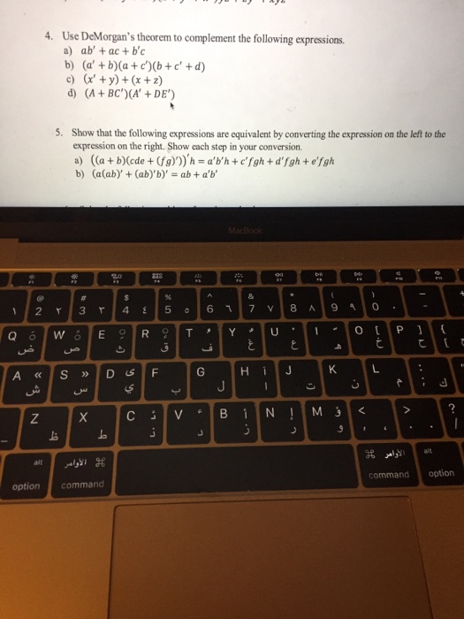 Solved Use DeMorgan's theorem to complement the following | Chegg.com