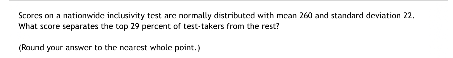 Solved Scores on a nationwide inclusivity test are normally | Chegg.com