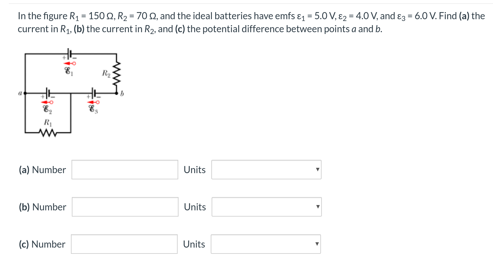 Solved In the figure R1 = 150 82, R2 = 70 82, and the ideal | Chegg.com