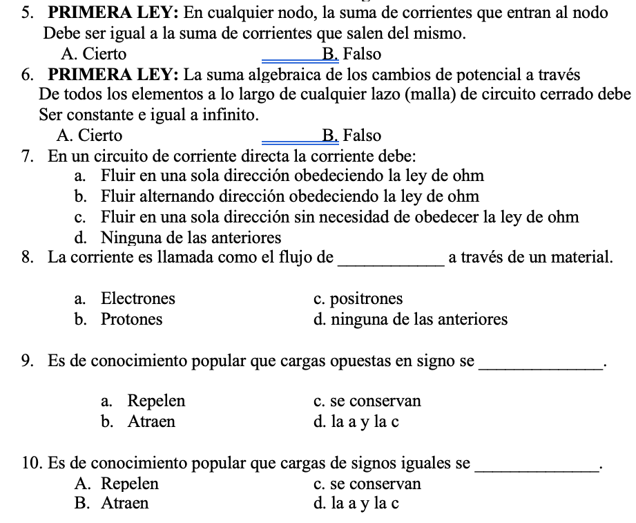 Solved 5. PRIMERA LEY: En cualquier nodo, la suma de | Chegg.com