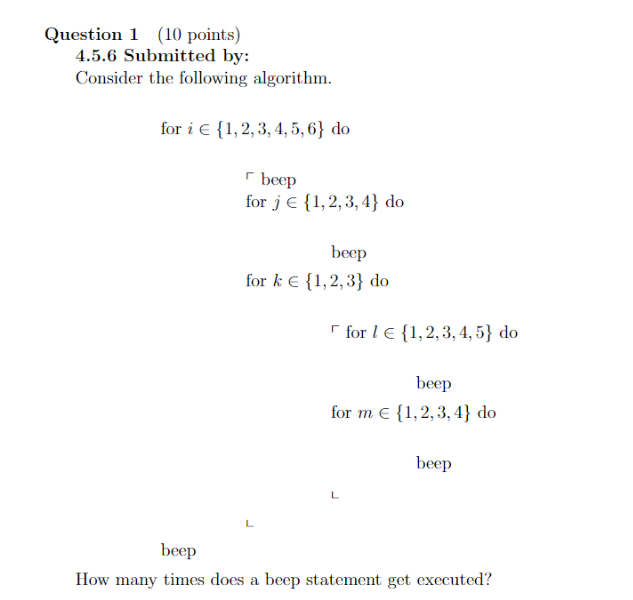 Solved Question 1 (10 points) 4.5.6 Submitted by: Consider | Chegg.com