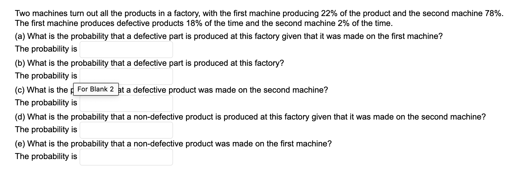 Solved Two machines turn out all the products in a factory, | Chegg.com