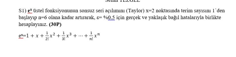 Solved The infinite series expansion of the Ex exponential | Chegg.com