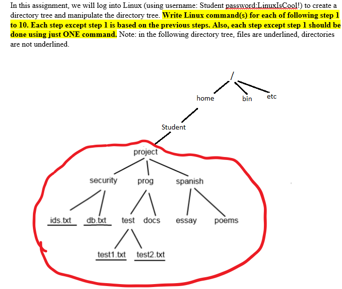 Solved In this assignment, we will log into Linux (using | Chegg.com