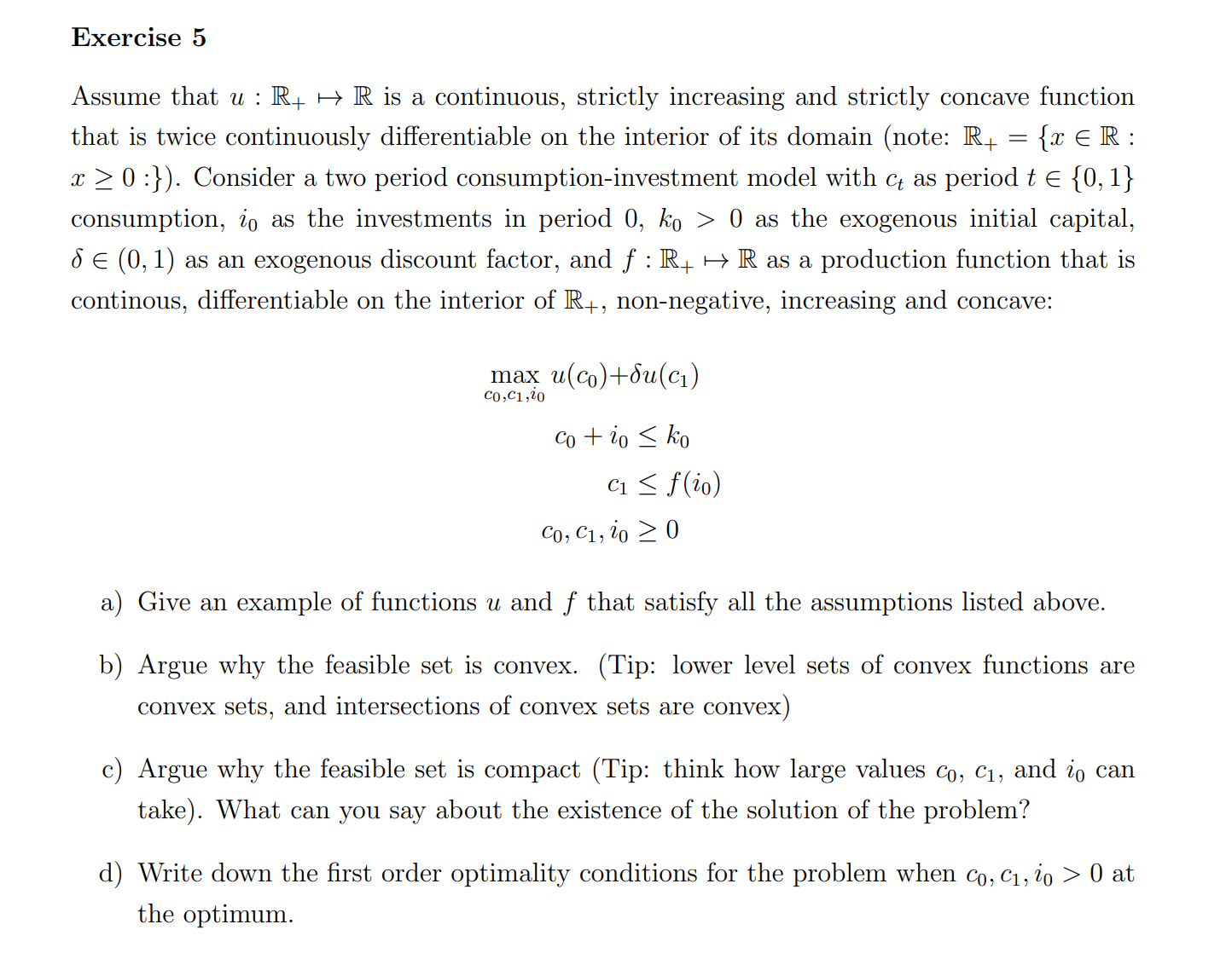 Solved Assume That U R ↦r Is A Continuous Strictly
