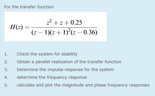 Fer the trancfor functionCheck the system for | Chegg.com