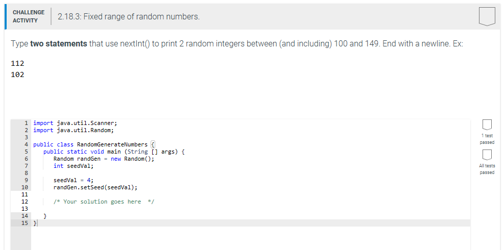 Solved CHALLENGE 2 18 2 Rand Function Seed And Then Get Chegg