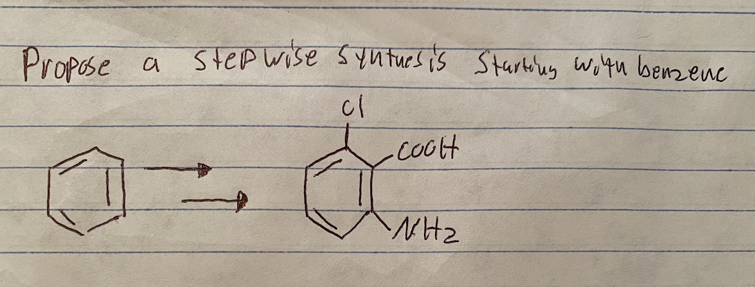 Solved Propose a Stepwise suntues is Starting with benzene | Chegg.com