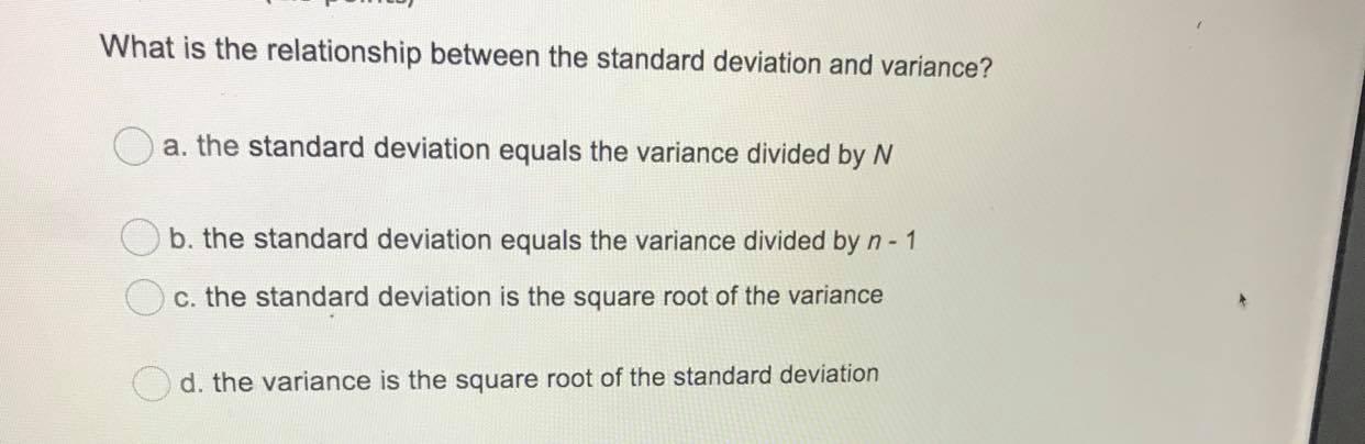 Solved What is the relationship between the standard | Chegg.com