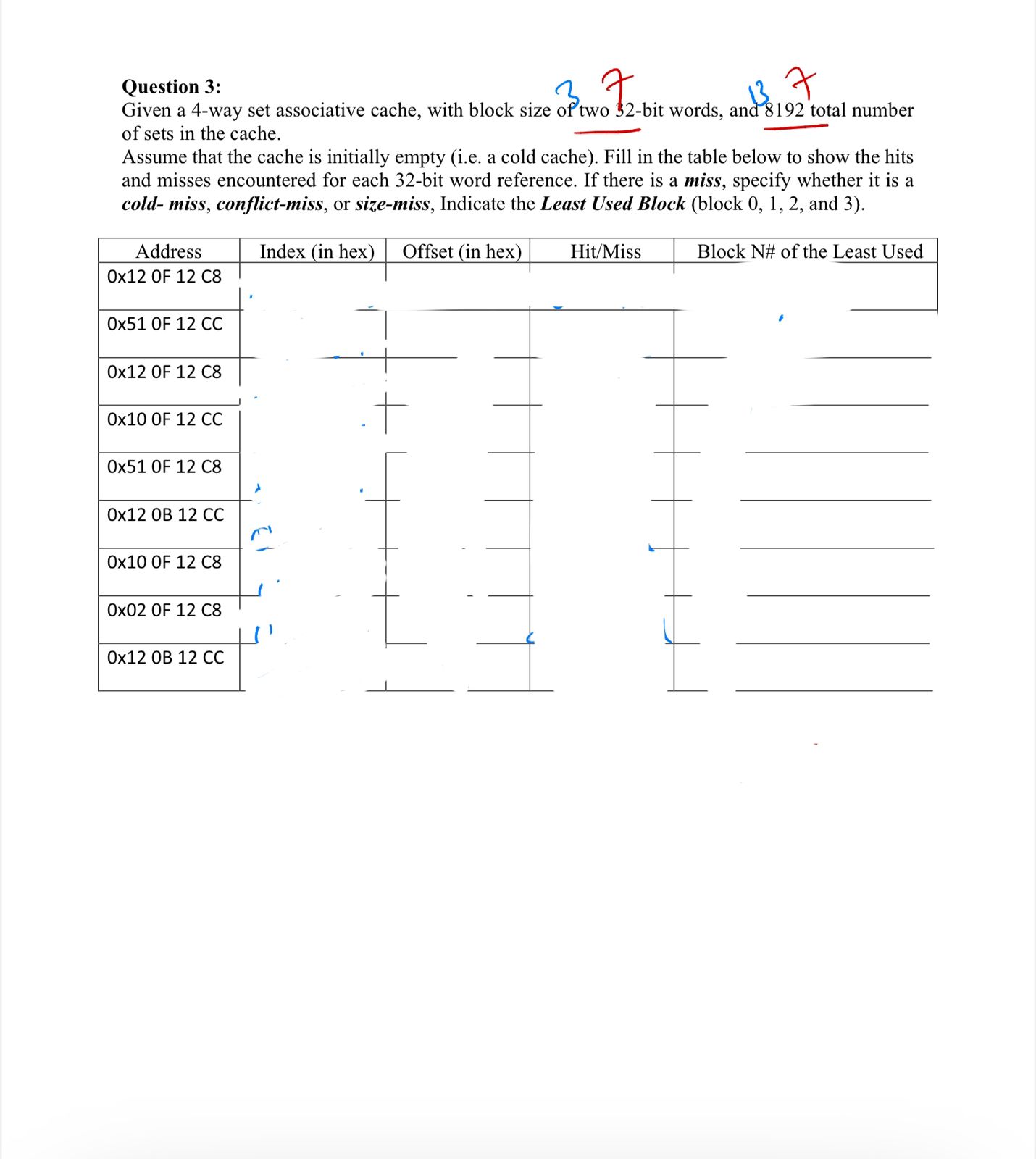 Solved Assume the address bus width is 32 bits for all | Chegg.com