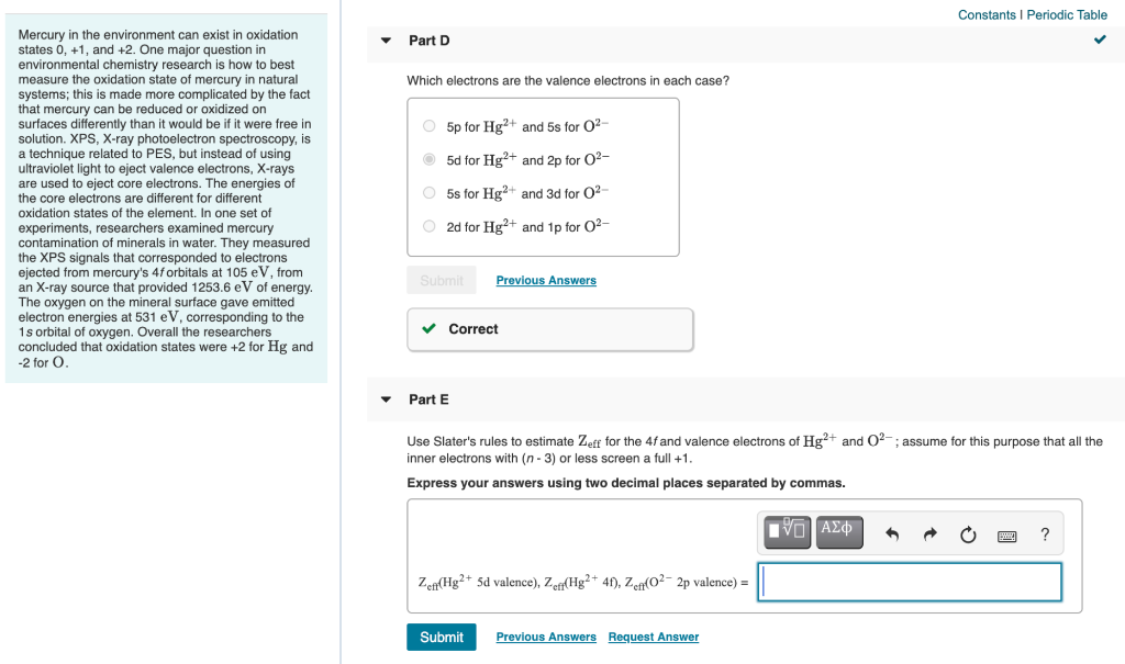 Solved Constants Periodic Table Part D Which electrons are | Chegg.com