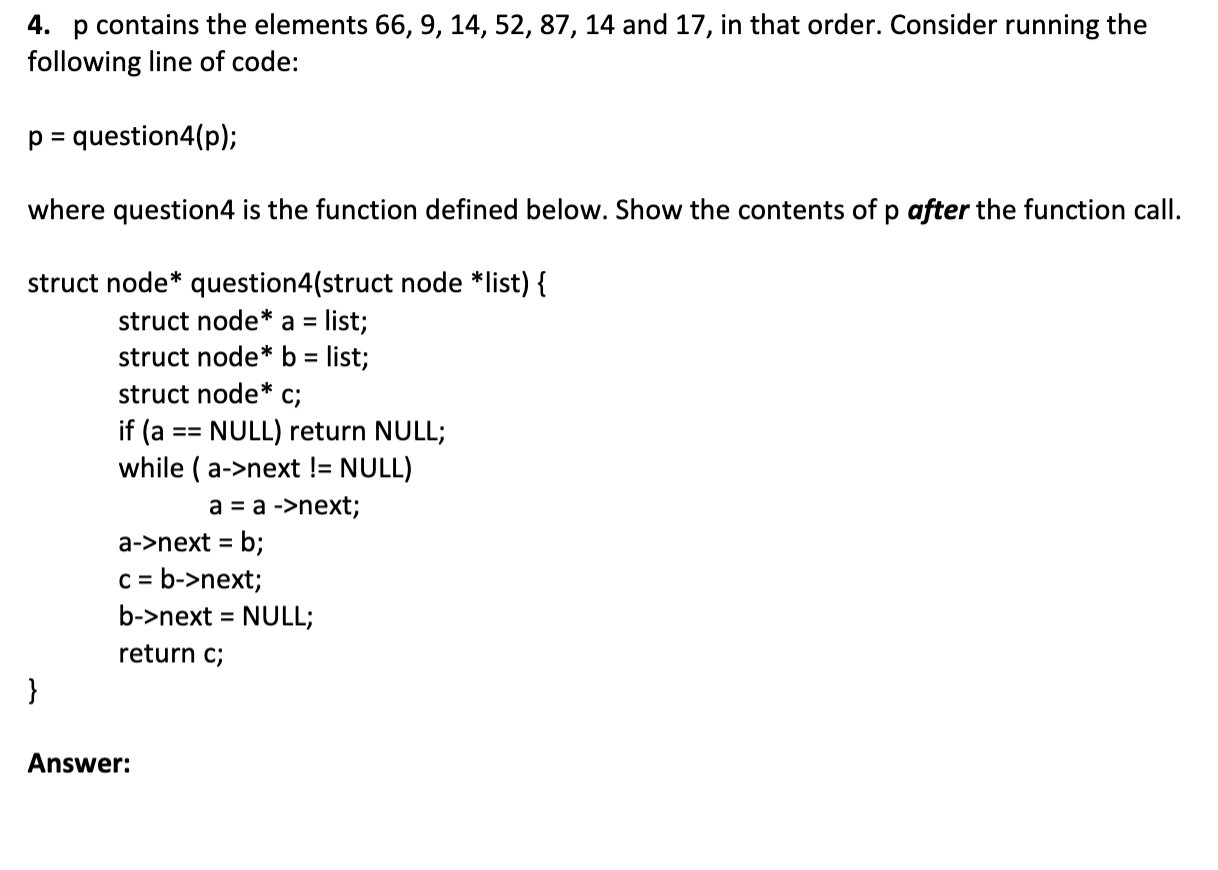 Solved For The Following Questions Consider The Following