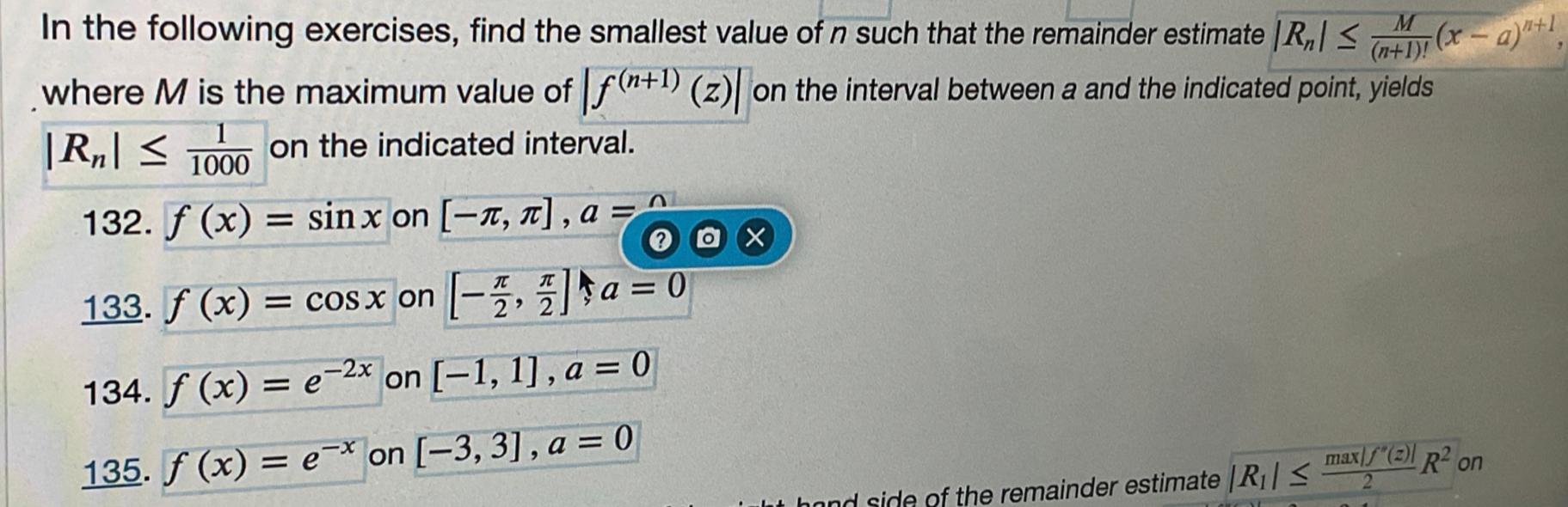 Solved In the following exercises, find the smallest value | Chegg.com