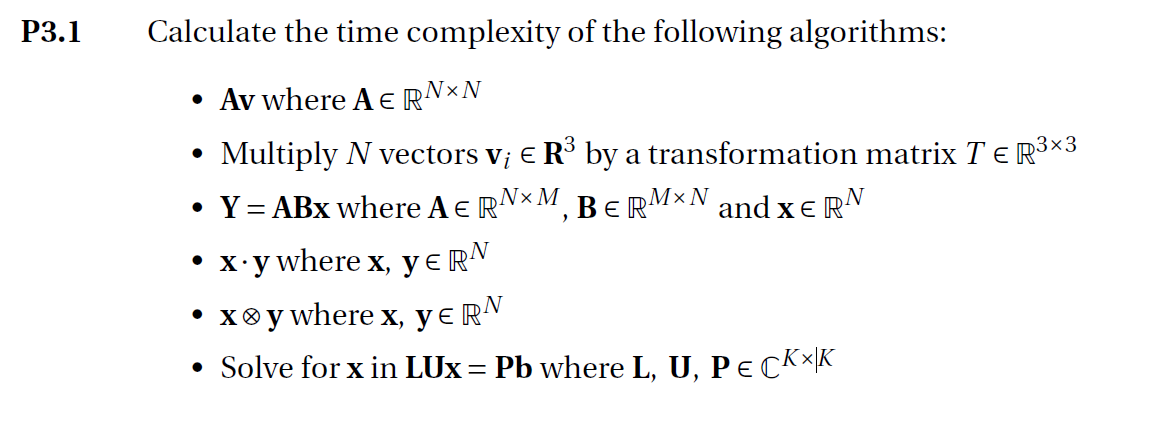 P3.1 Calculate the time complexity of the following | Chegg.com