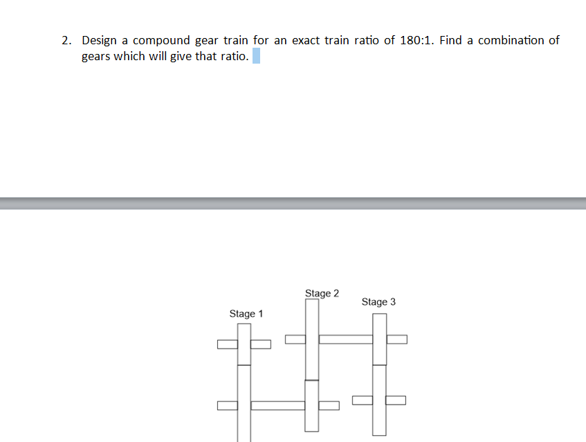 Solved 2. Design a compound gear train for an exact train | Chegg.com