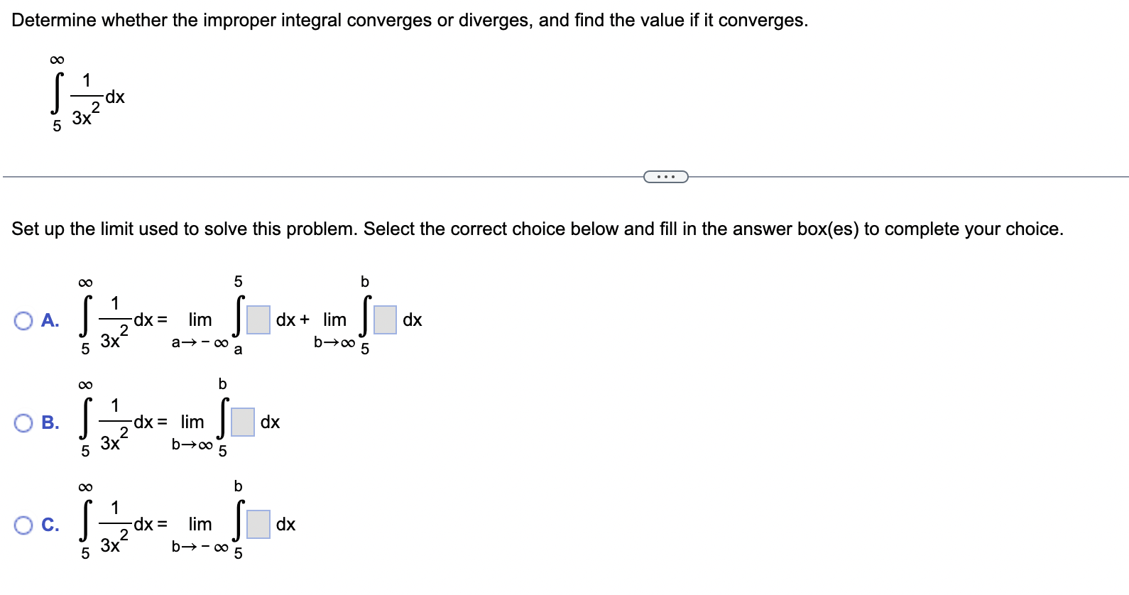 Solved Determine whether the improper integral converges or | Chegg.com