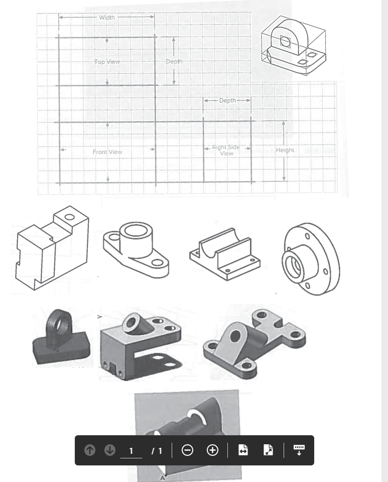 Solved Width Top View Depth Depth Front View Right Side View | Chegg.com