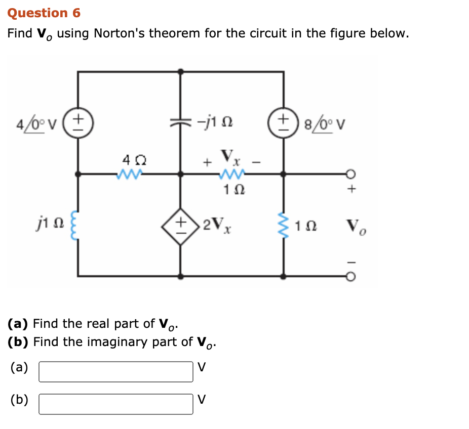 Solved Find Vo using Norton's theorem for the circuit in the | Chegg.com