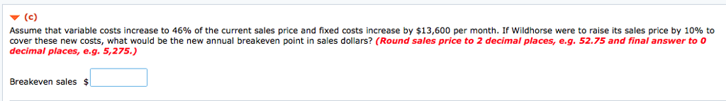 Solved Exercise 3-13 (Part Level Submission) Wildhorse | Chegg.com