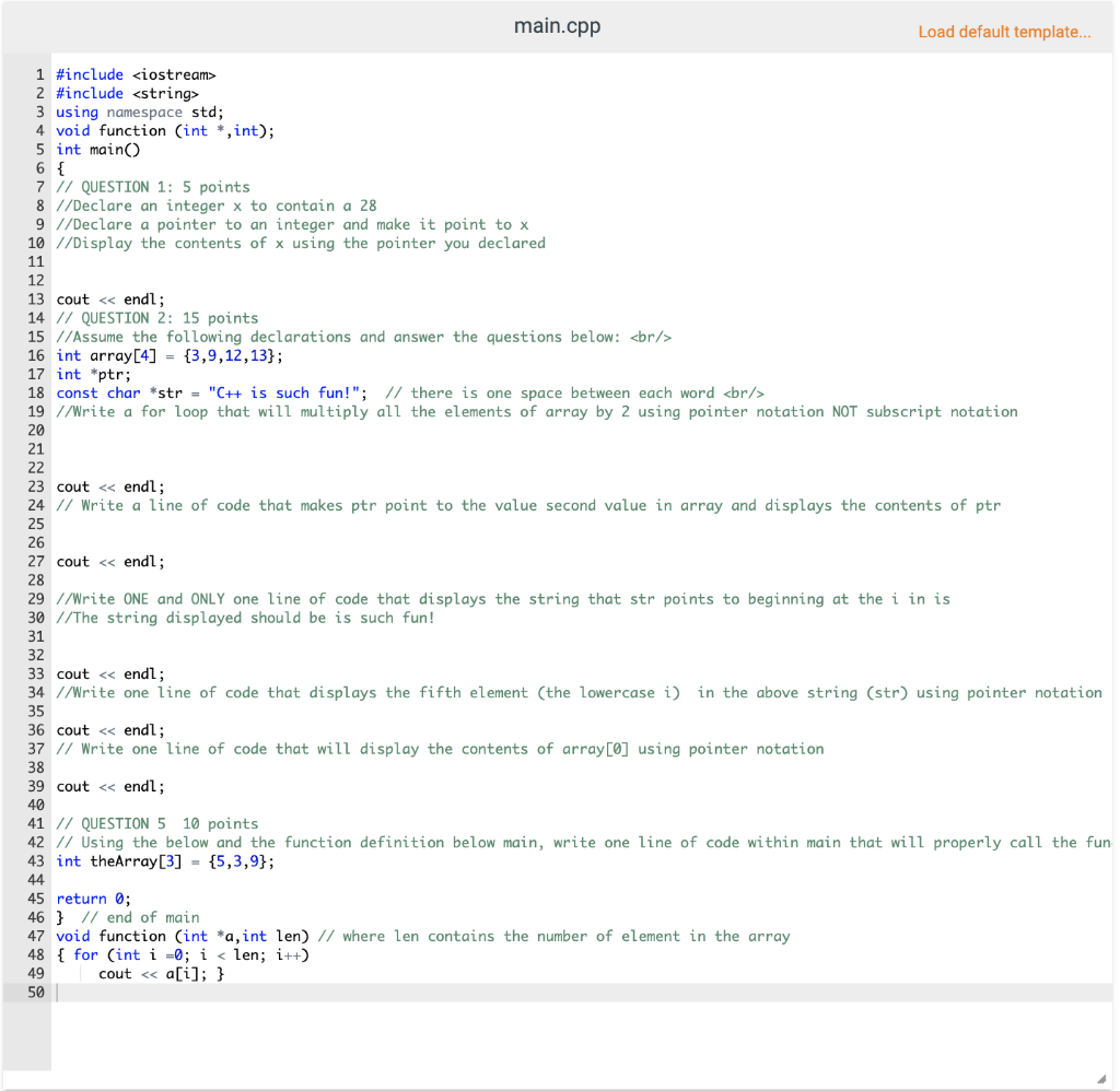 Solved May you please provide the code in C++, and thank you | Chegg.com