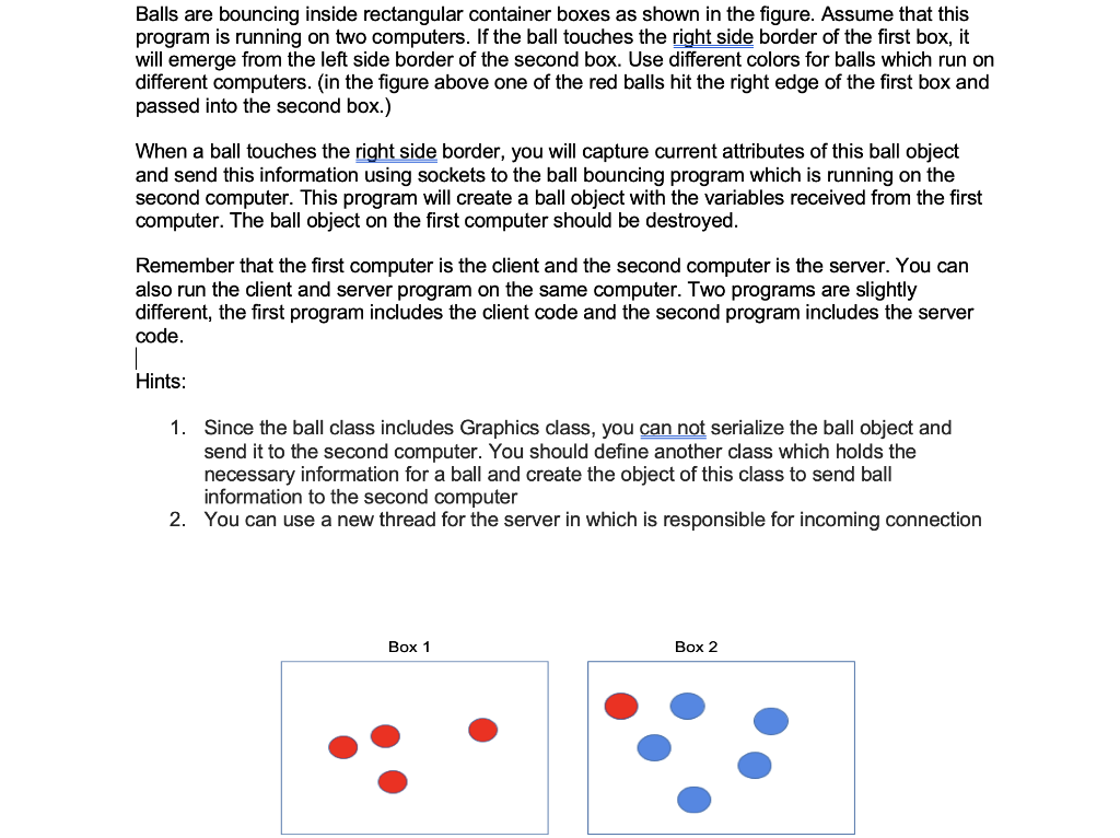 Solved Balls are bouncing inside rectangular container boxes | Chegg.com