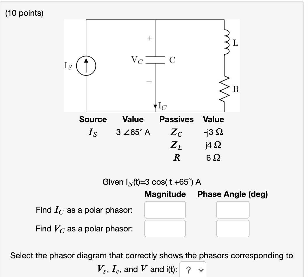 Solved (10 points) + w Vc=0 Is ( 1 R M Source Is Ic Value | Chegg.com