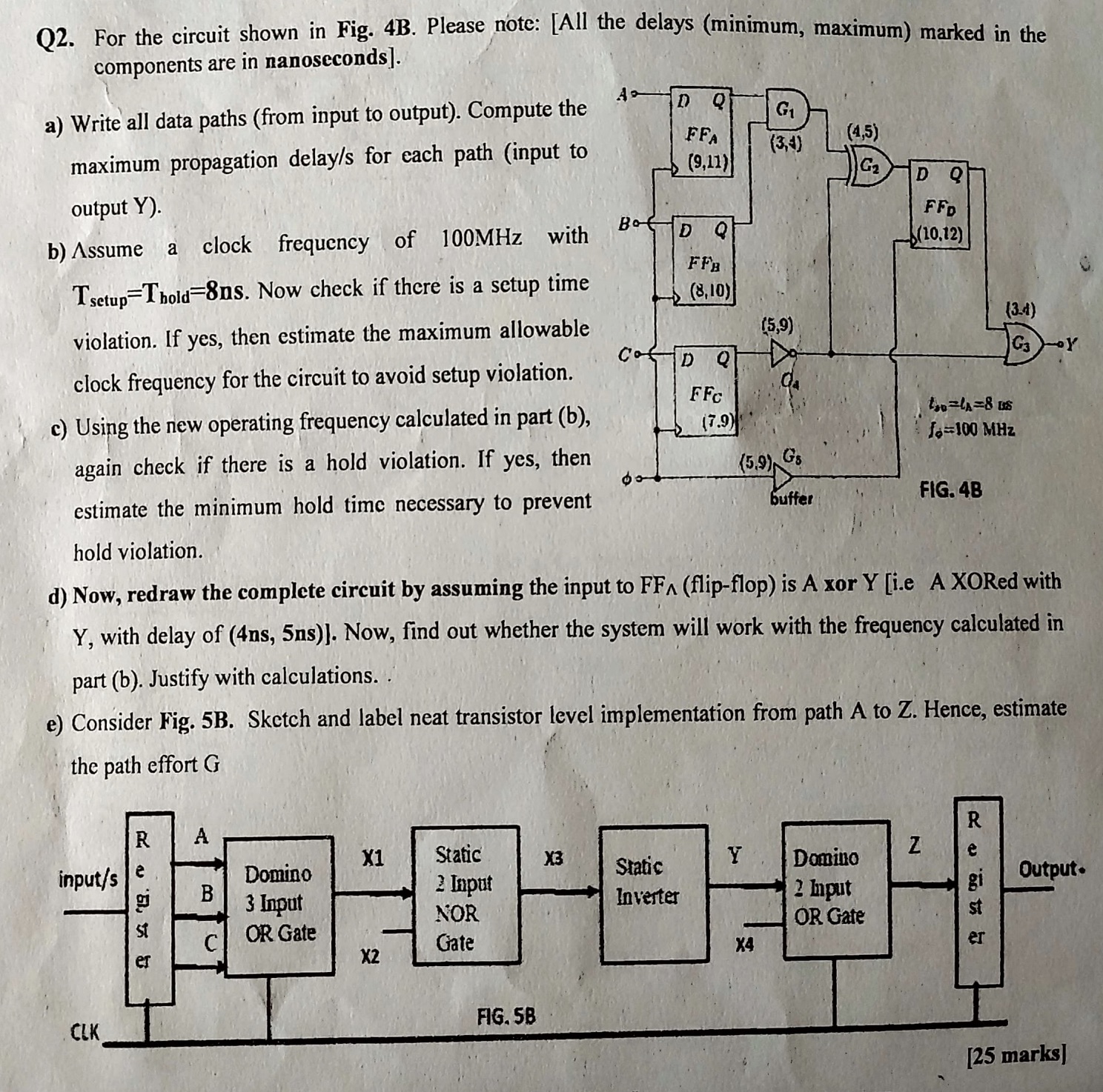 Solved Q2. For the circuit shown in Fig. 4B. Please note: | Chegg.com
