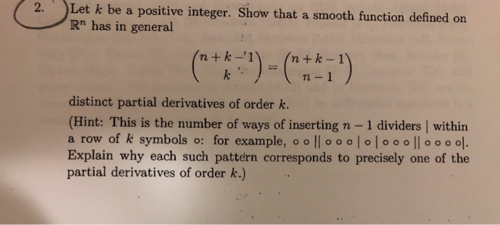 Solved 2. Let k be a positive integer. Show that a smooth | Chegg.com