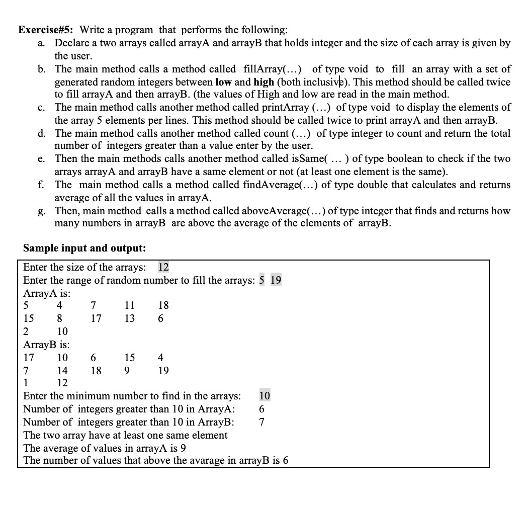 Solved Exercise#5: Write a program that performs the | Chegg.com